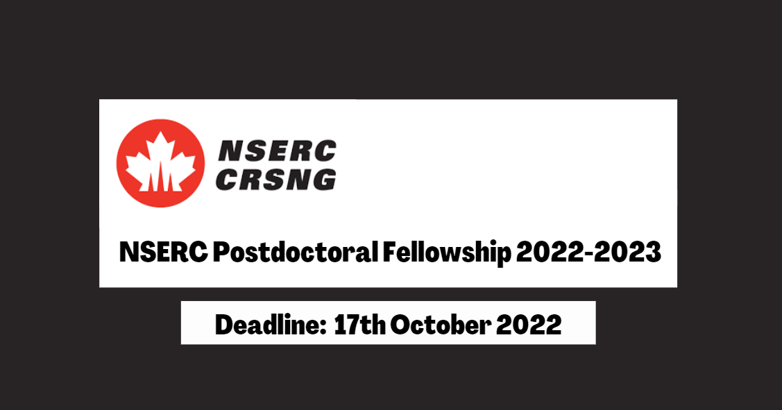 NSERC Postdoctoral Fellowship 2022